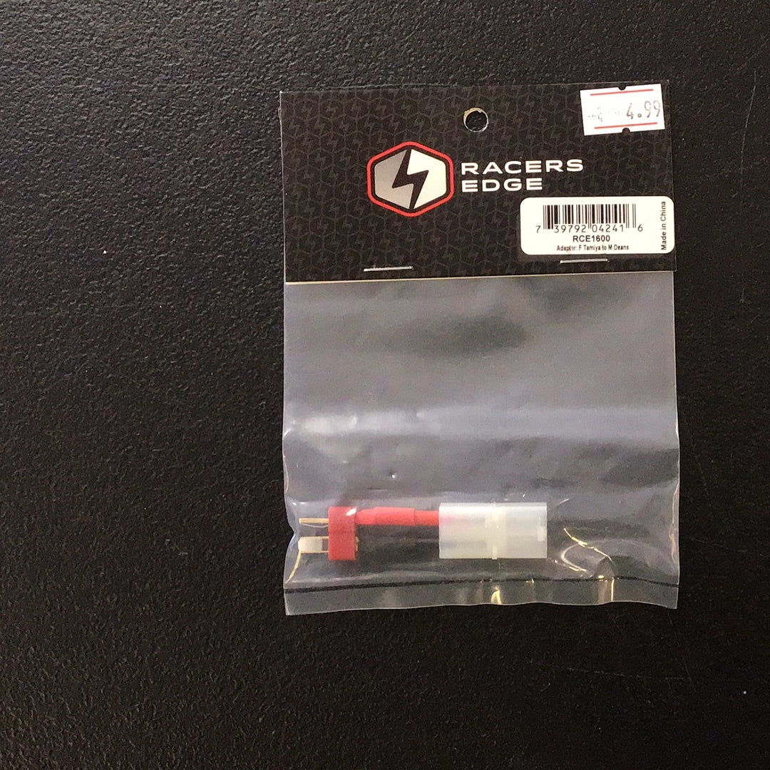 Racers edge Battery/ESC Adapter: Female Tamiya to Male Deans T-Plug (r ...