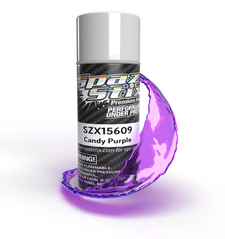 SPAZ STIX - CANDY PURPLE AEROSOL PAINT, 3.5OZ CAN – TandemRC